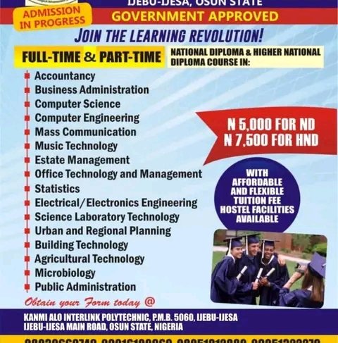 Kanmi Alo Interlink Polytechnic, Ijebu-Jesa, School fees, Admission ...